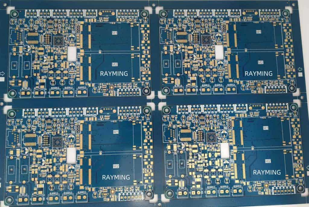 RAYMING 1.7mm 8 layer Fr4 Immersion Gold Blue Solder Mask PCB - RayPCB