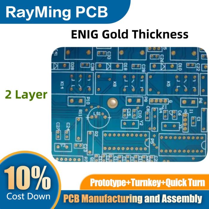 RayMing 2 Layer ENIG Gold thickness - RayPCB